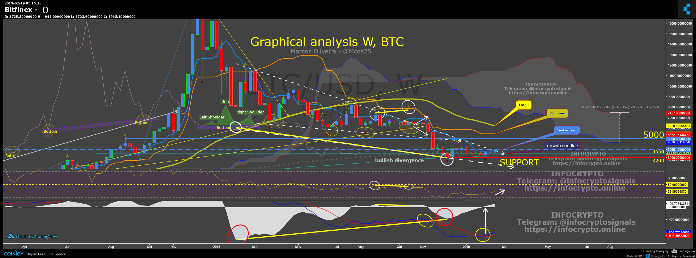 Bitfinex Chart - Published on Coinigy.com on February 19th, 2019 at 3: ...
